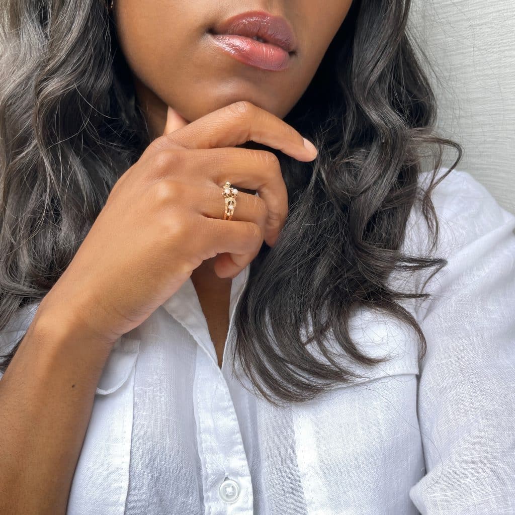 Rose gold and fine pearls ring "Eugenie" | ÓNÍSÌ PARIS