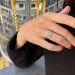 Bague tank or et diamants "Léonore" | ÓNÍSÌ PARIS