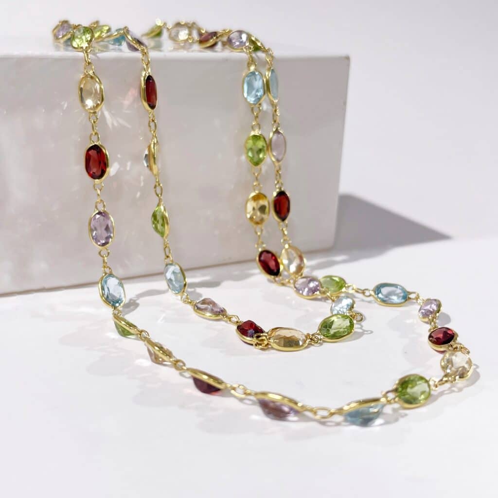 Gold and gemstones necklace "Adèle" | ÓNÍSÌ PARIS