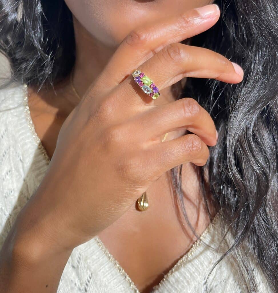 Tutti Frutti gold and gemstone ring "Emiliana" | ÓNÍSÌ PARIS