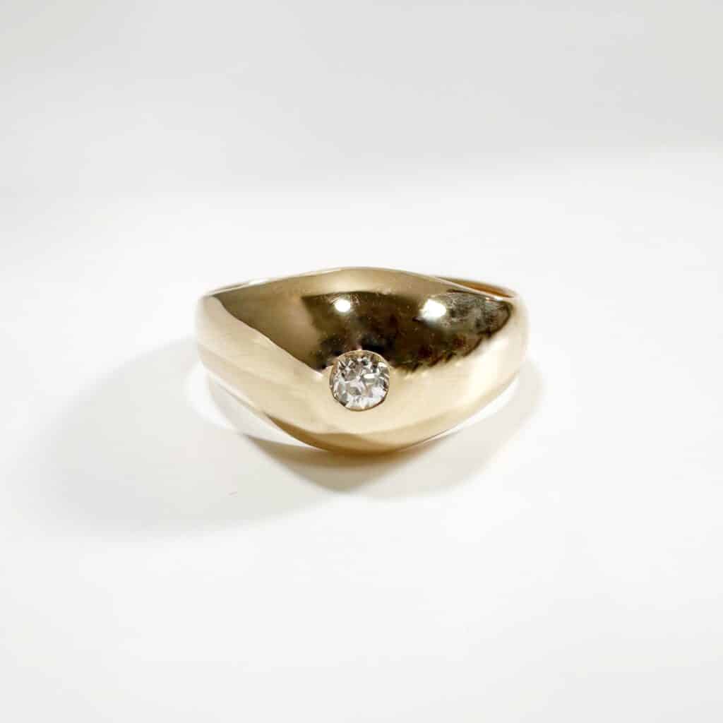 Gold and diamond bangle ring "Ornelle" | ÓNÍSÌ PARIS