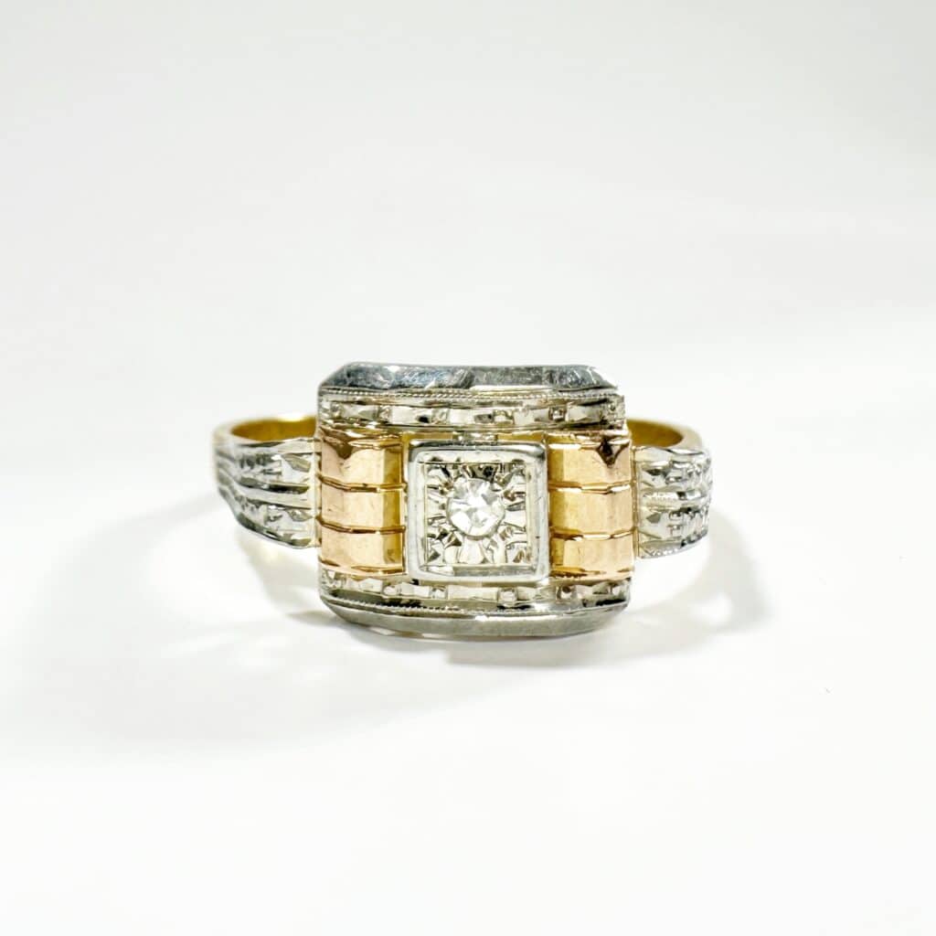 Gold and Diamond Art Deco Ring "Althea" | ÓNÍSÌ PARIS