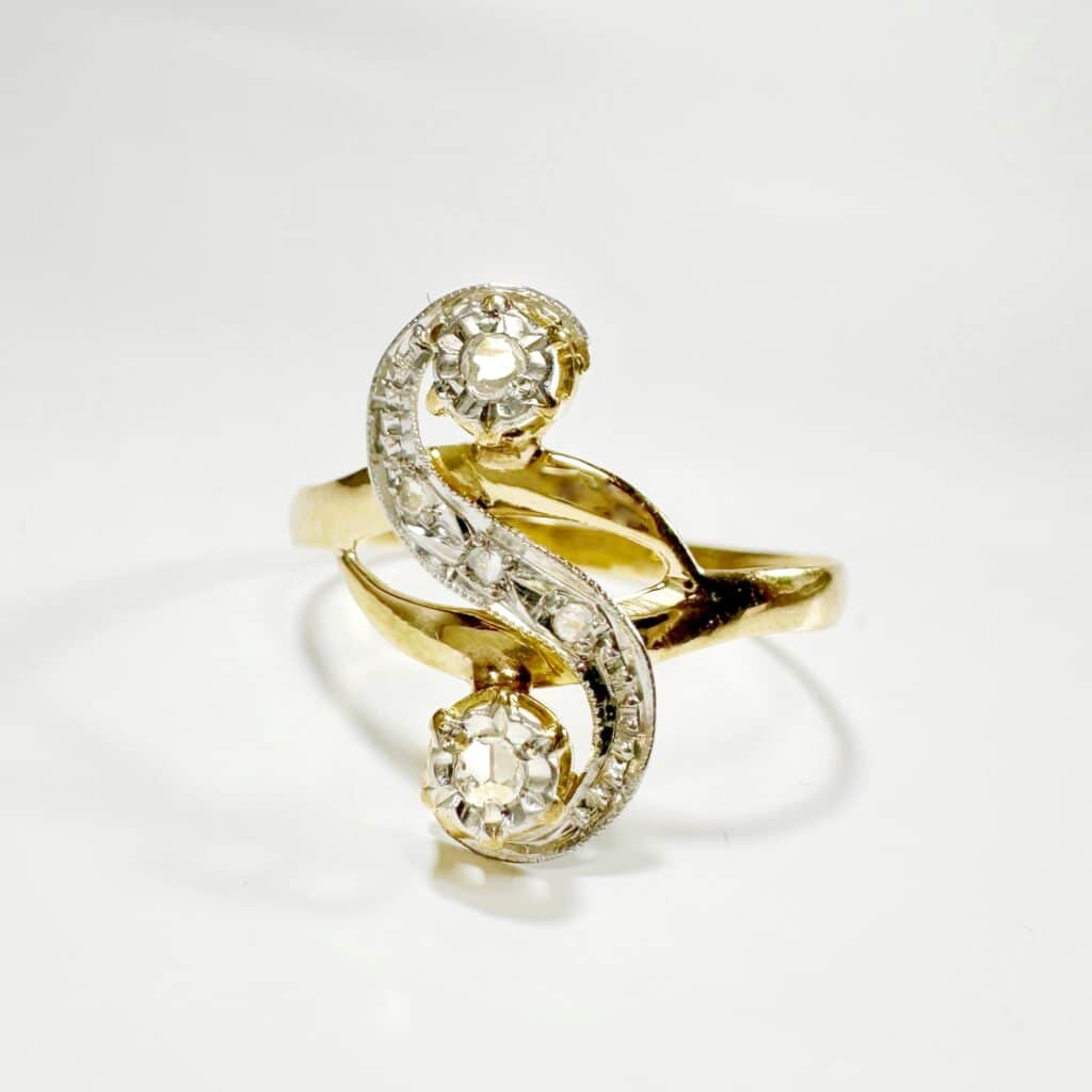 Yellow and white gold diamond You and Me ring "Daphnée" | ÓNÍSÌ PARIS